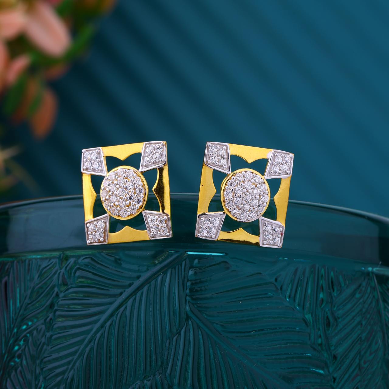 Square Shape Studs (CER22-332) | Satva Gold