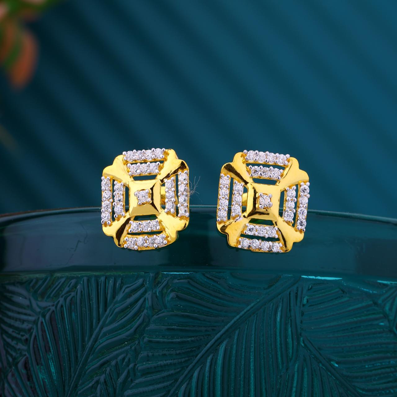 Square Shape Studs (CER22-340) | Satva Gold