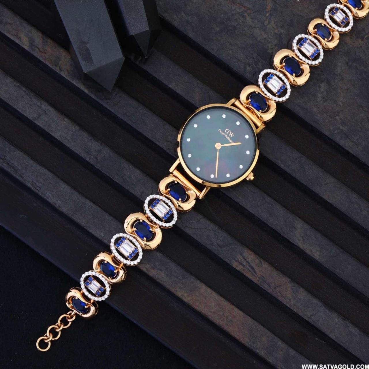Blue Stone Watch (WCR00450) | Satva Gold