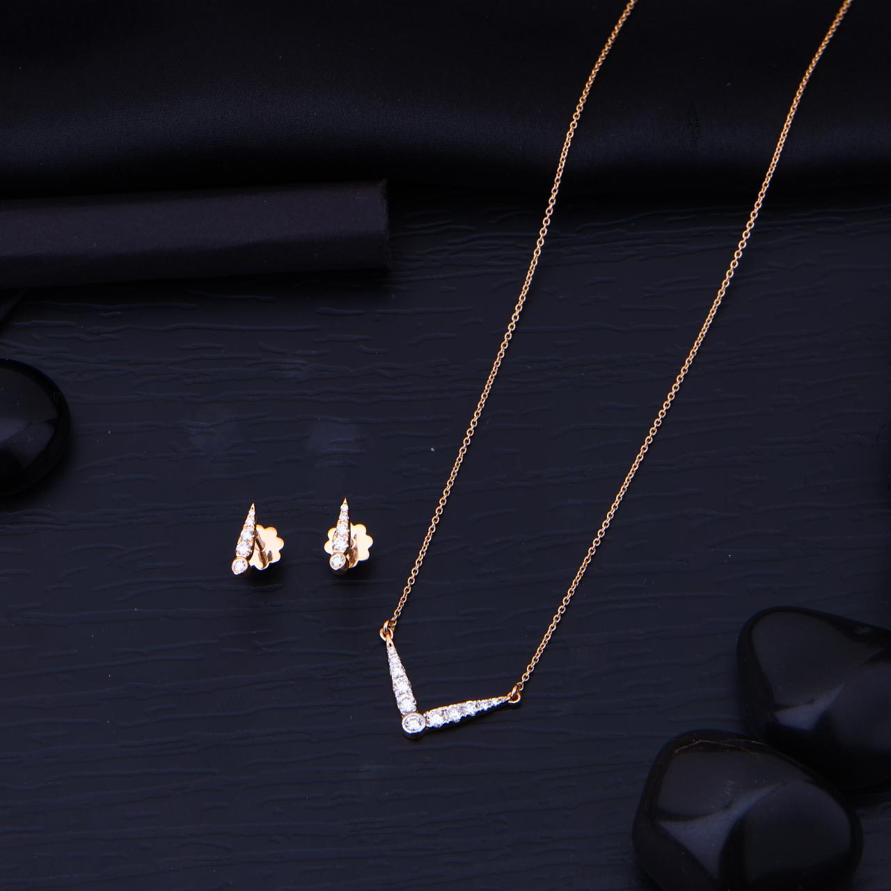 Real Diamond Chain Set (DD18-4/DDE18-4) | Satva Gold