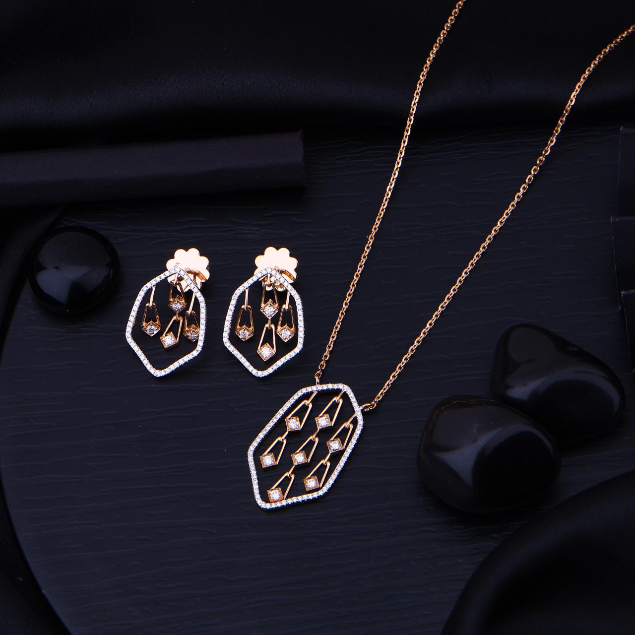 Saryna Real Diamond Chain Set (DD18-13-DDE18-13) | Satva Gold