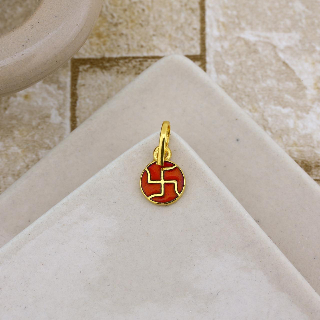 Swastik Designed Gold Baby Pendants (KP18-720) | Satva Gold